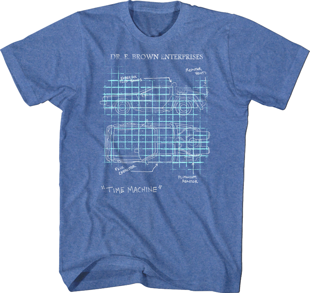 Delorean Schematic Back To The Future T-Shirt: The Flux Capacitor