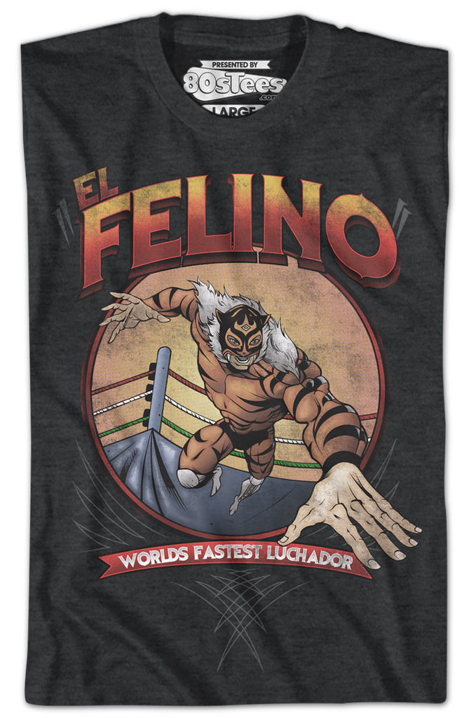 El Felino Luchador T-Shirt: Wrestling Mens T-Shirt