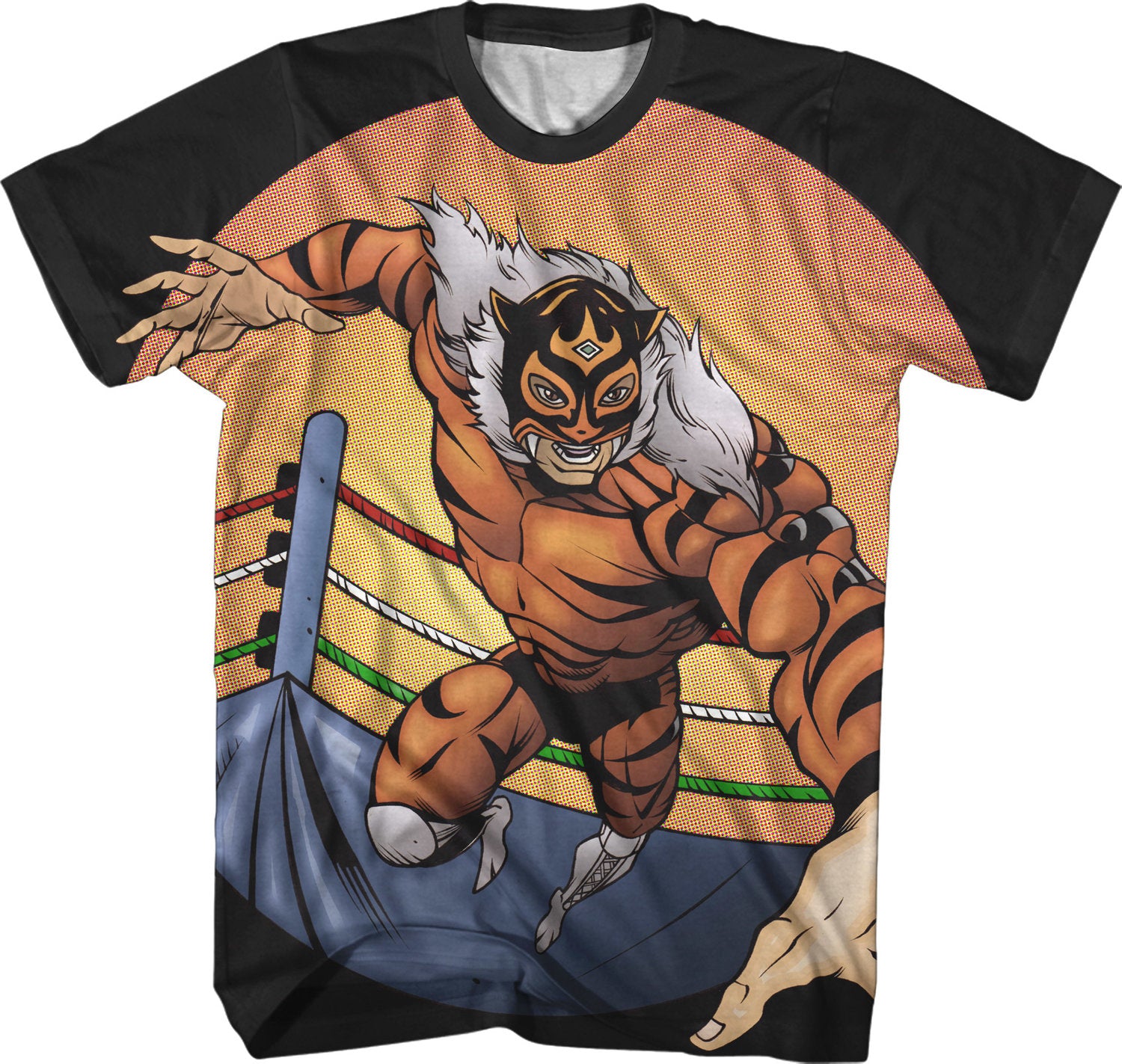 El Felino Sublimation Luchador Shirt: Wrestling Mens T-Shirt