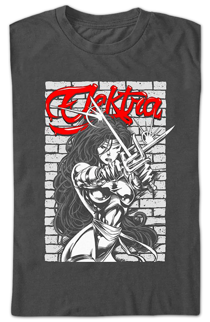 Elektra Brick Wall Pose Marvel Comics T-Shirt