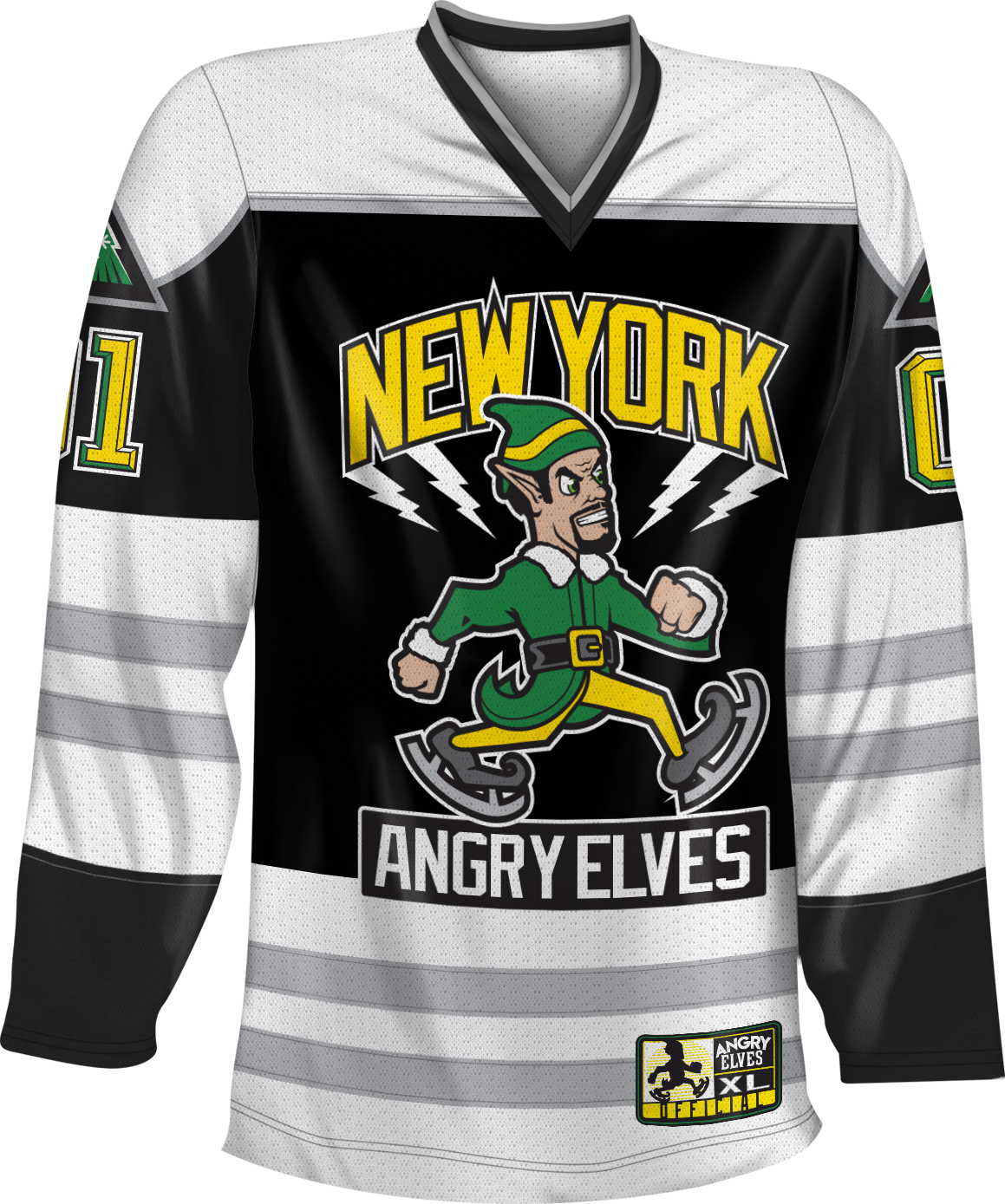 Elf Movie Miles Finch New York Angry Elves Hockey Jersey