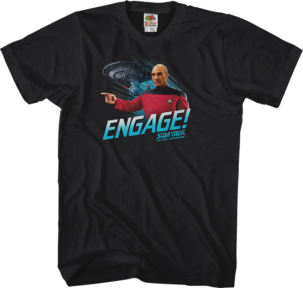 Engage Star Trek The Next Generation T-Shirt: Star Trek Mens T-Shirt
