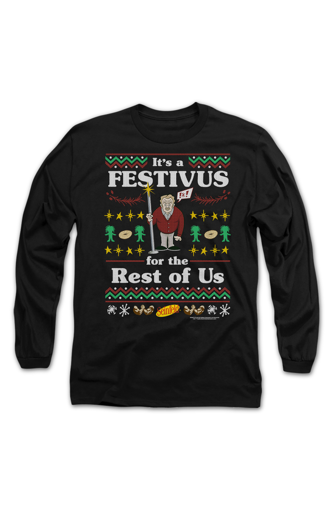 Faux Ugly Festivus Sweater Seinfeld Long Sleeve Shirt