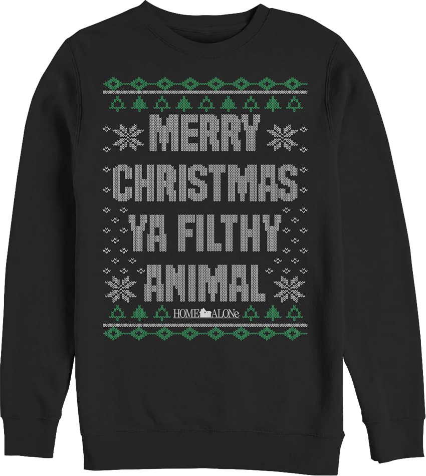 Filthy Animal Faux Ugly Sweater Home Alone Sweatshirt