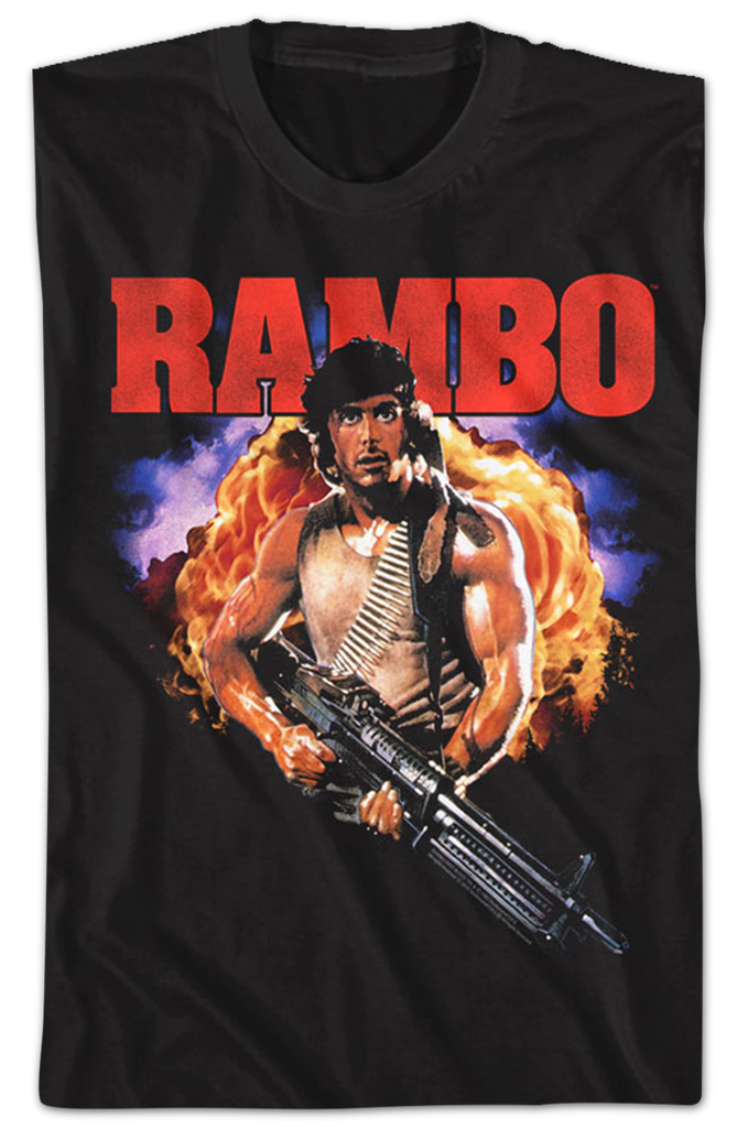 Fireball Rambo T-Shirt: Rambo Mens T-Shirt
