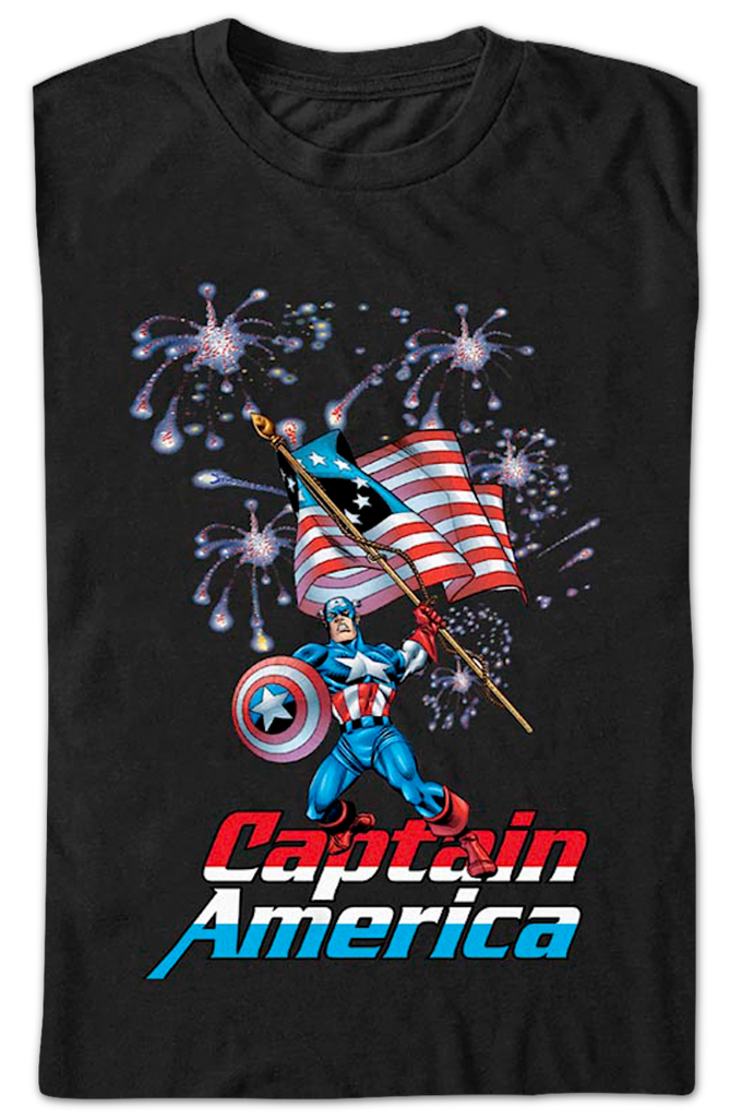Fireworks Captain America Marvel Comics T-Shirt