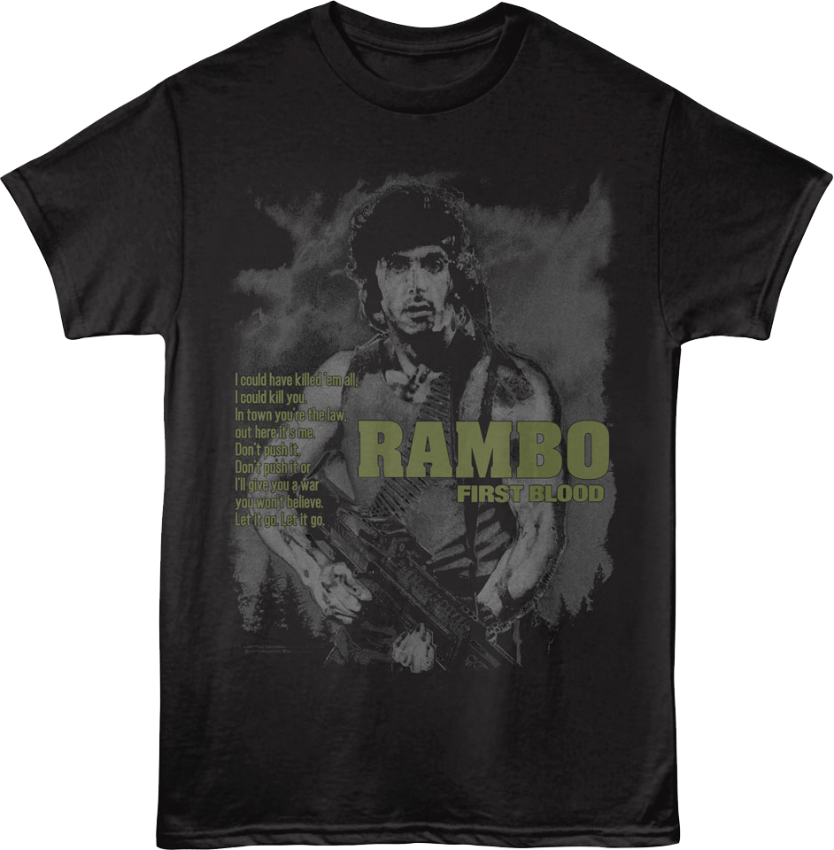 First Blood Let It Go Poster Rambo T-Shirt