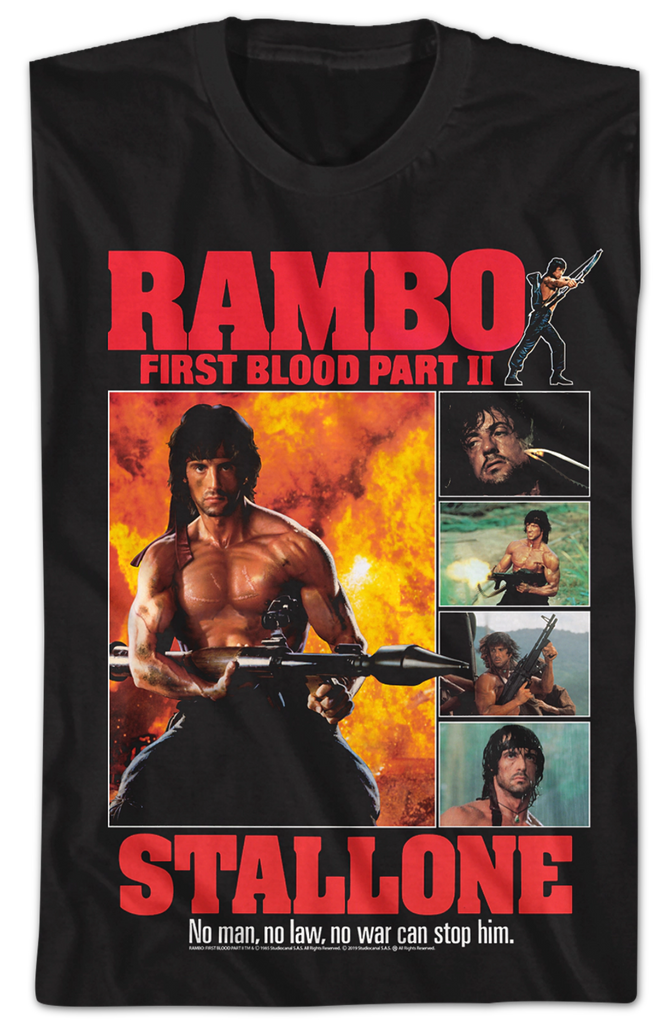 First Blood Part II Collage Rambo T-Shirt