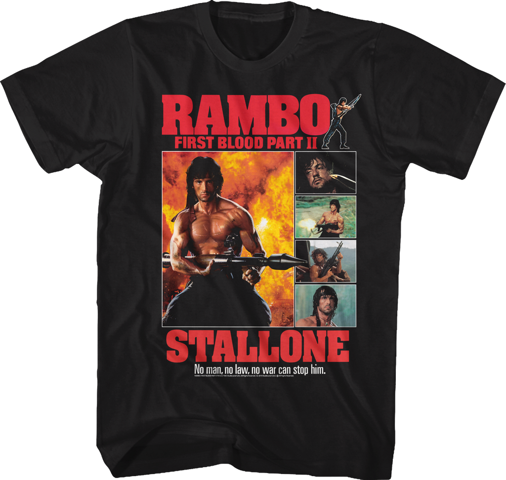First Blood Part II Collage Rambo T-Shirt