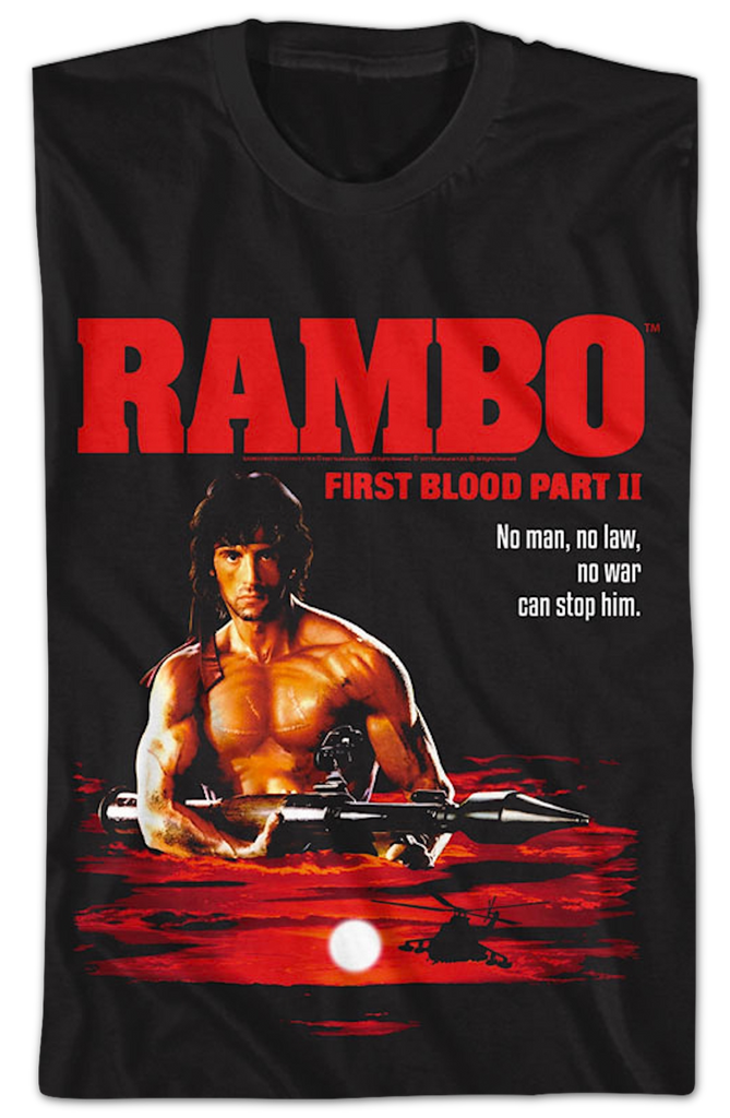 First Blood Part II Tagline Poster Rambo T-Shirt