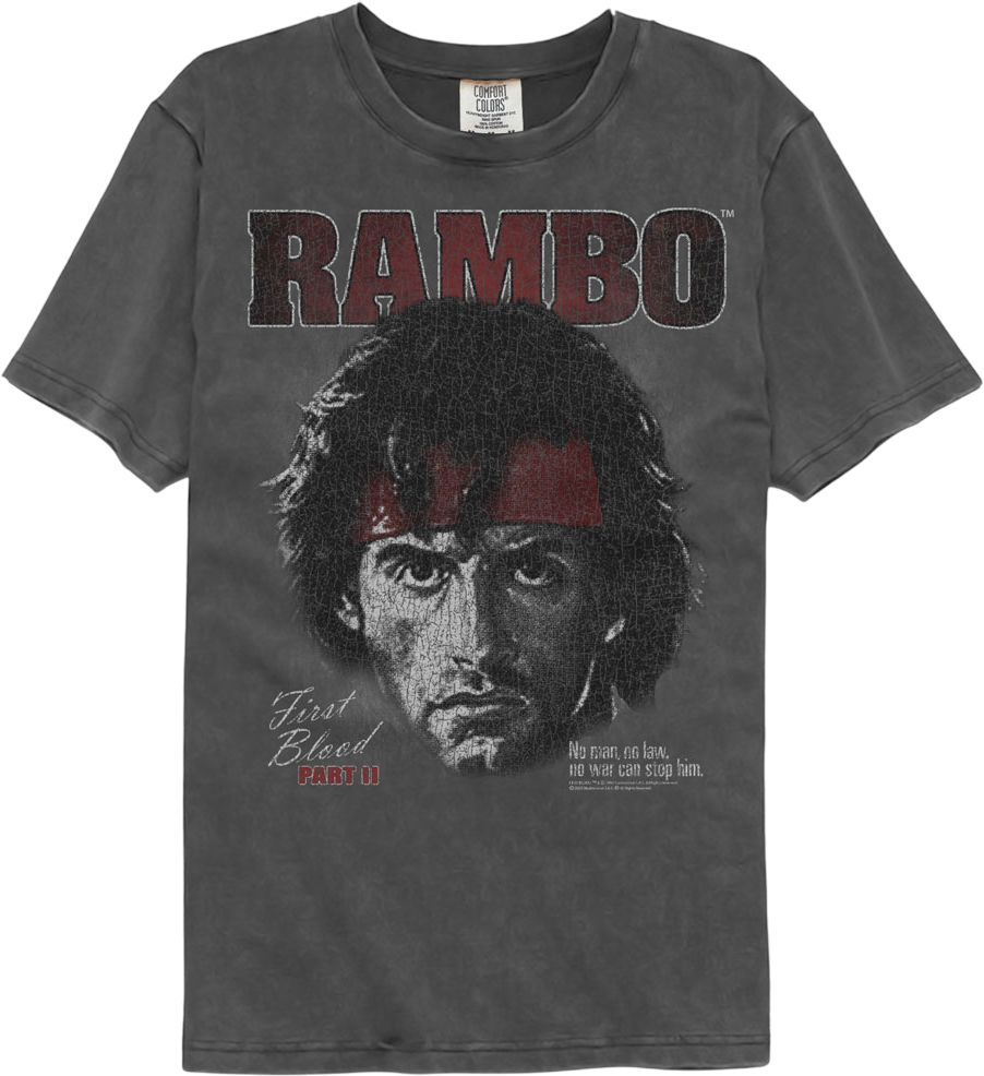 First Blood Pt 2 Portrait Rambo Comfort Colors Brand T-Shirt