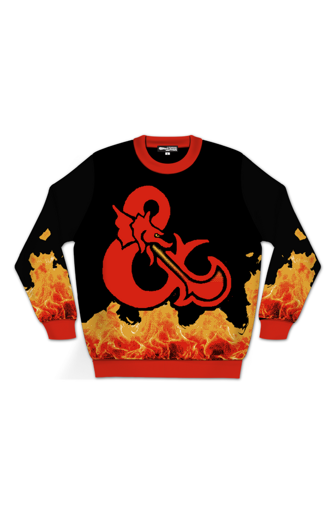 Flaming Logo Dungeons & Dragons Knitted Sweater