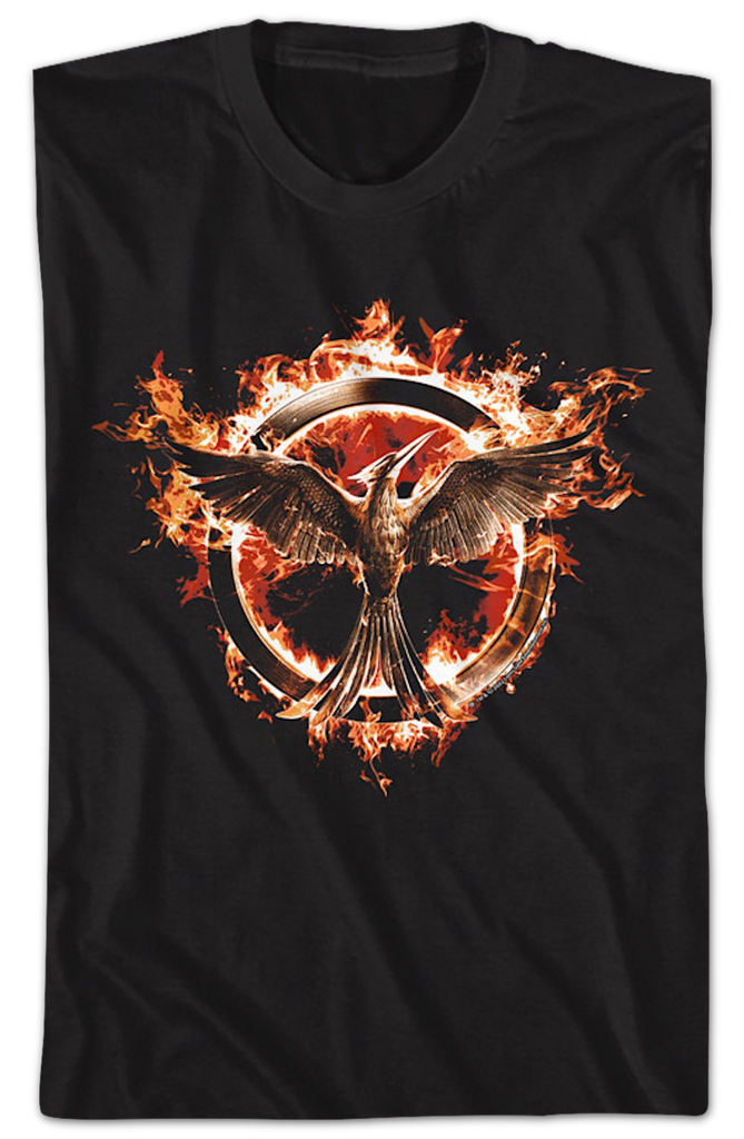 Flaming Mockingjay Hunger Games T-Shirt