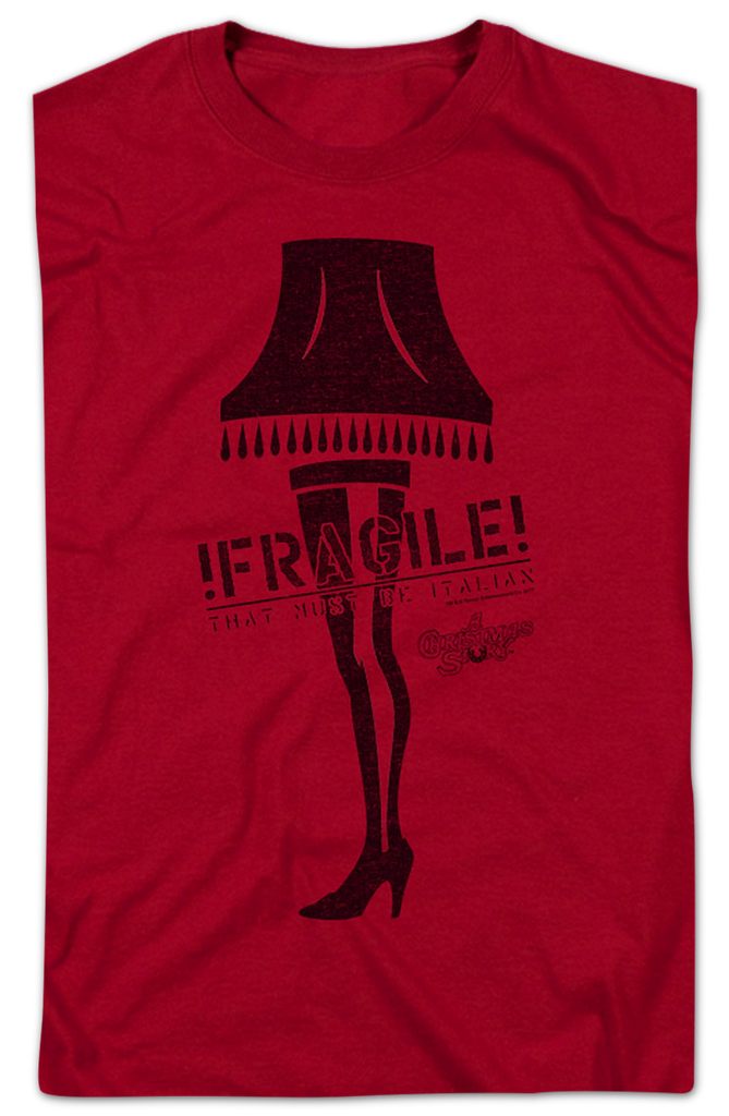 Fragile Leg Lamp T-Shirt: Christmas Story Mens T-Shirt