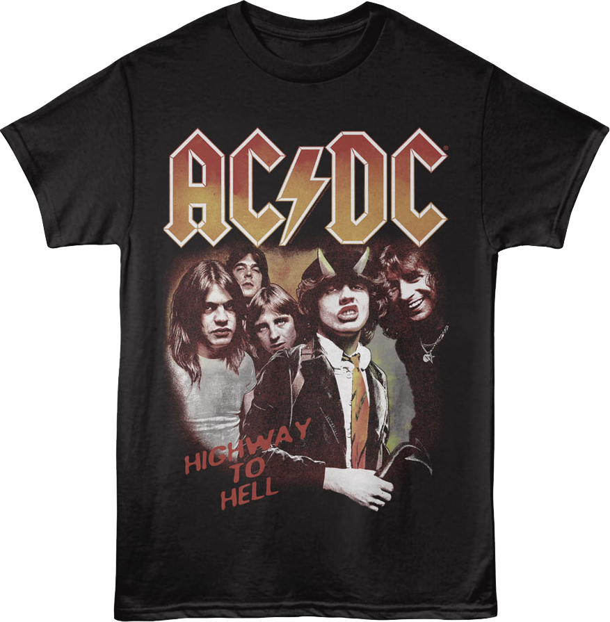 Front & Back Highway To Hell Track List ACDC T-Shirt