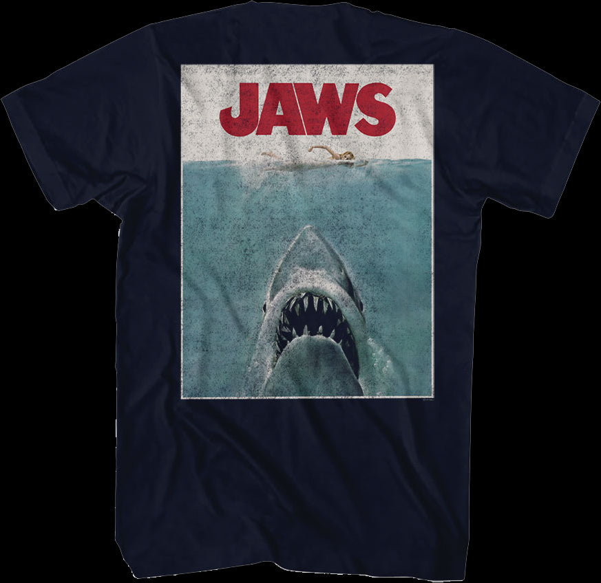 Front & Back Movie Poster Jaws T-Shirt