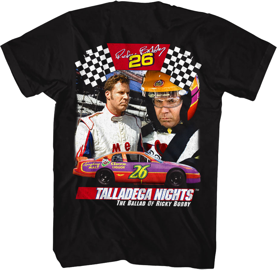 Front & Back Ricky Bobby Collage Talladega Nights T-Shirt