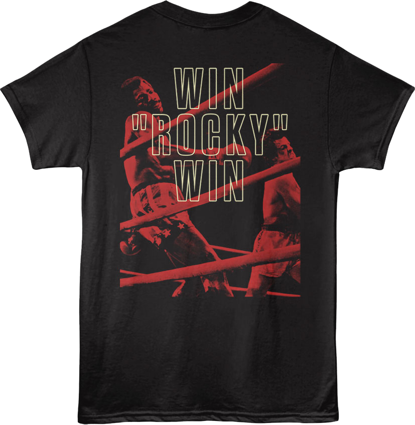Front & Back Win Rocky Win 50th Anniversary Rocky T-Shirt