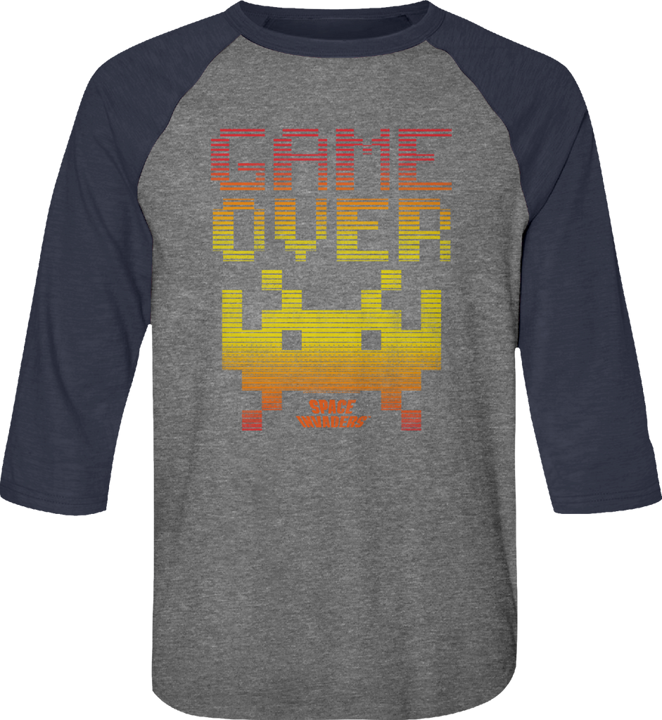 Game Over Space Invaders Raglan Baseball Shirt