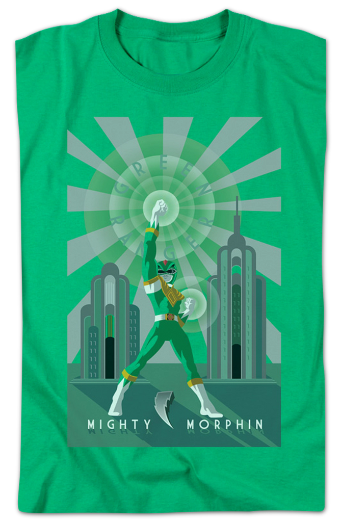 Green Ranger Poster Mighty Morphin Power Rangers T-Shirt