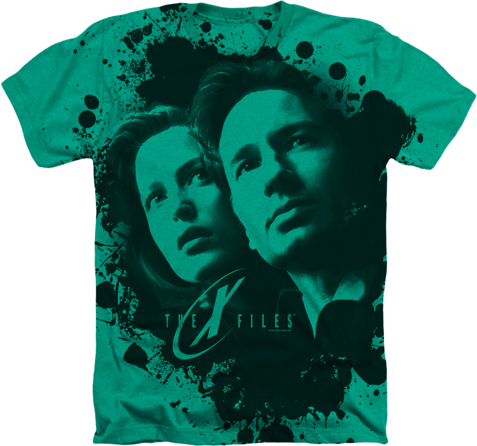 Green X-Files T-Shirt Men's Licensed
