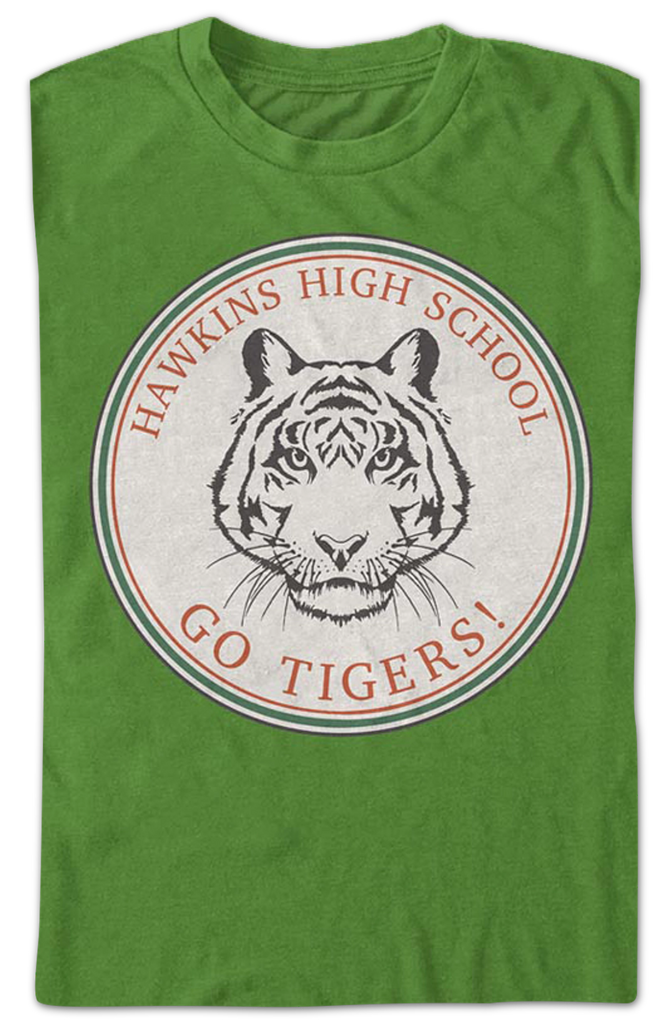 Stranger Things 4 Hawkins High School Green Logo T-Shirt – JYZXLK
