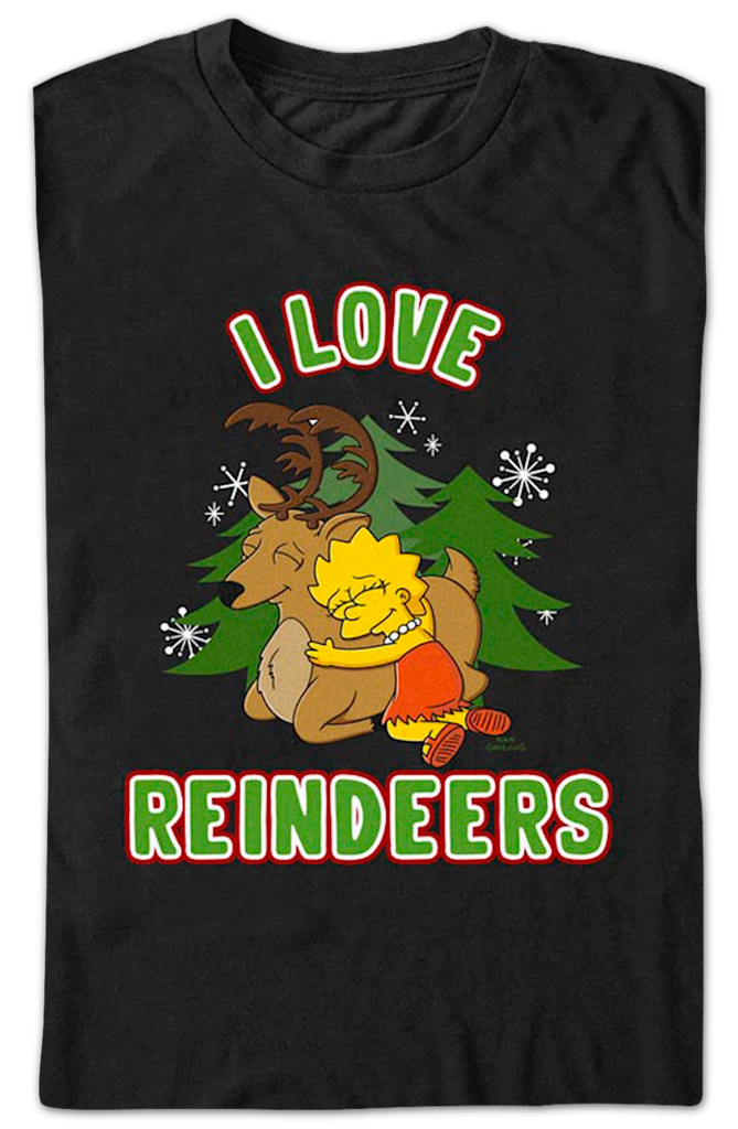 I Love Reindeers Simpsons T-Shirt