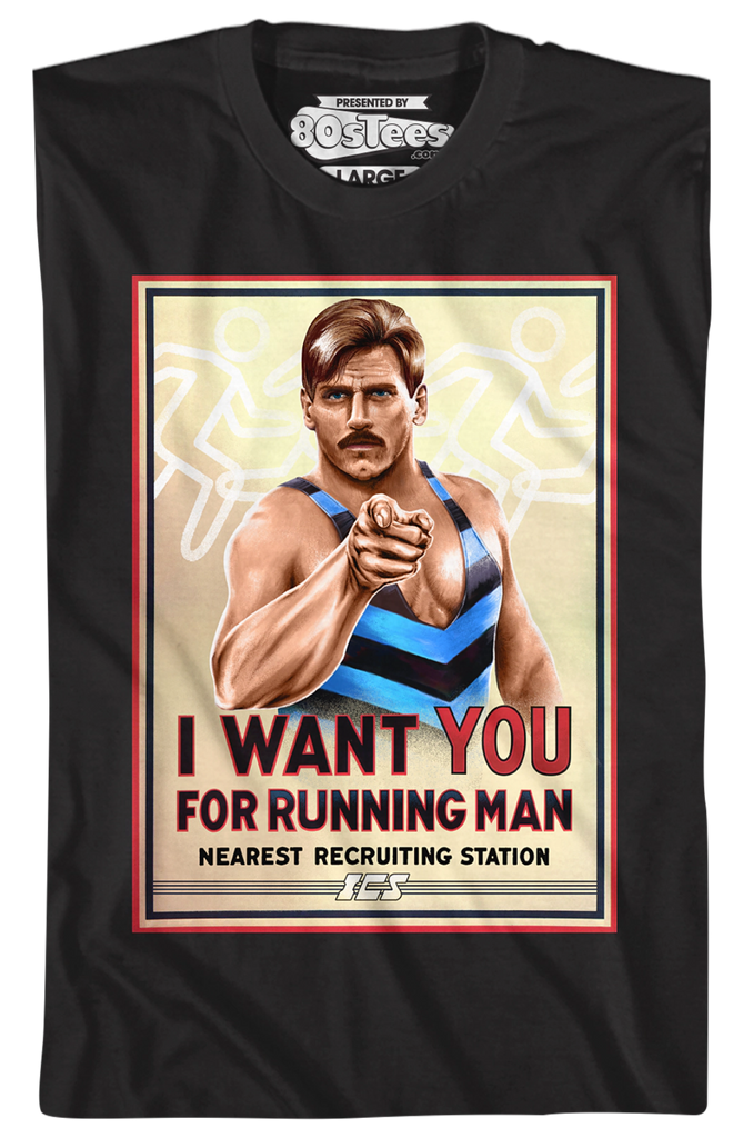 I Want You Running Man T-Shirt: Running Man Mens T-Shirt