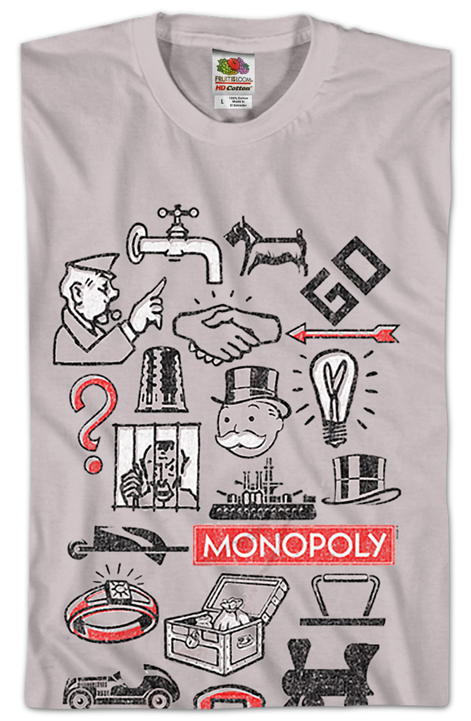 Icons Monopoly T-Shirt: Mens Monopoly T-Shirt
