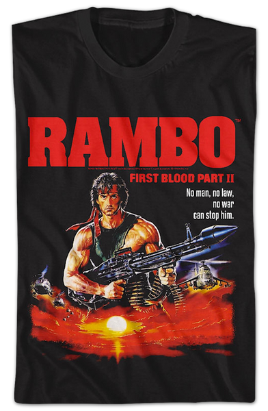 Illustrated Poster First Blood Part II Rambo T-Shirt