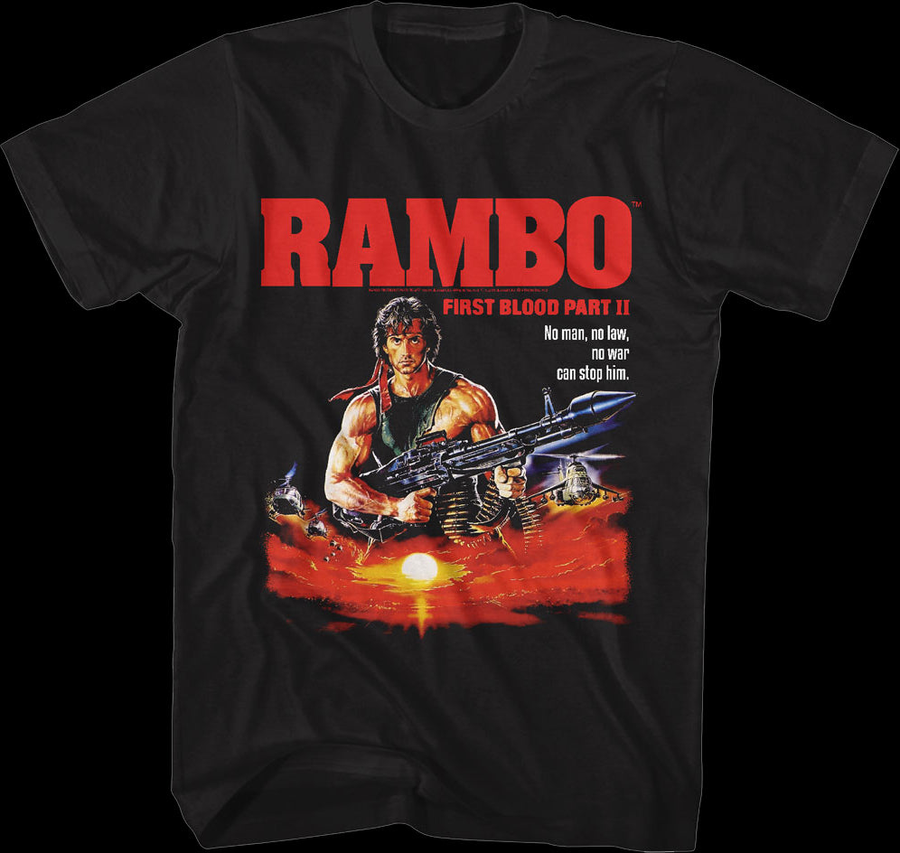 Illustrated Poster First Blood Part II Rambo T-Shirt
