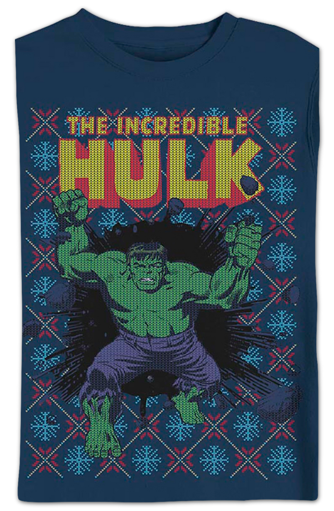 Incredible Hulk Faux Ugly Christmas Sweater Marvel Comics Sweatshirt