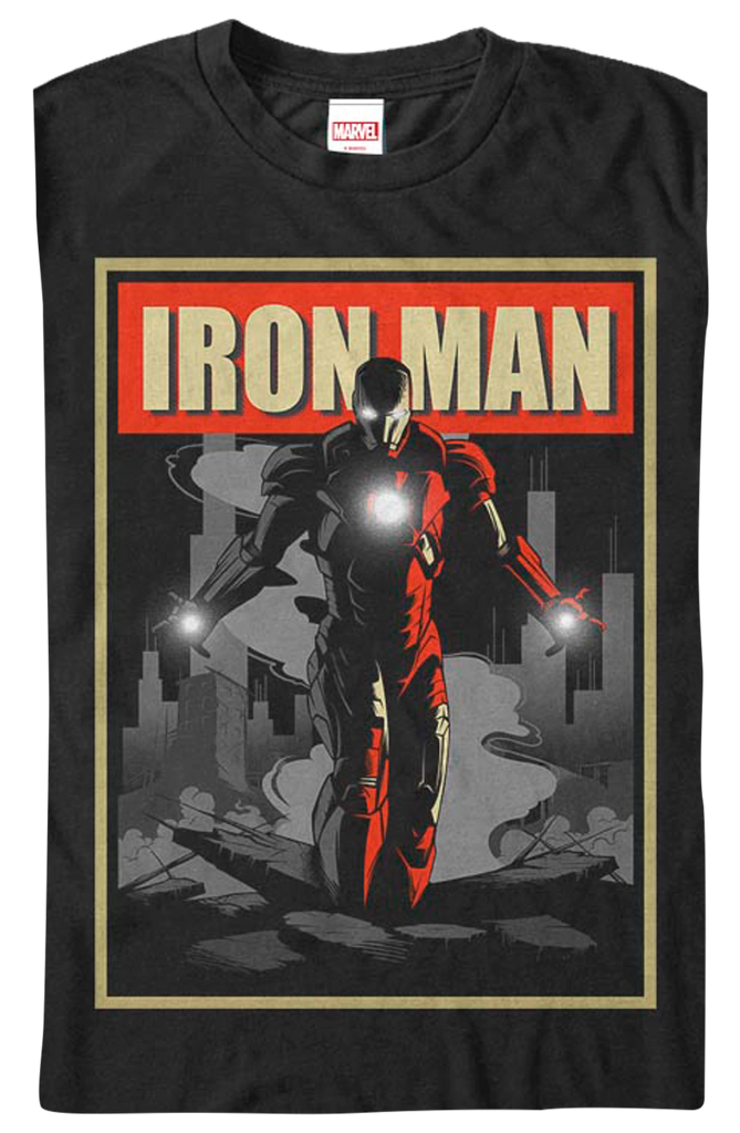 Iron Man Shadow Poster Marvel Comics T-Shirt