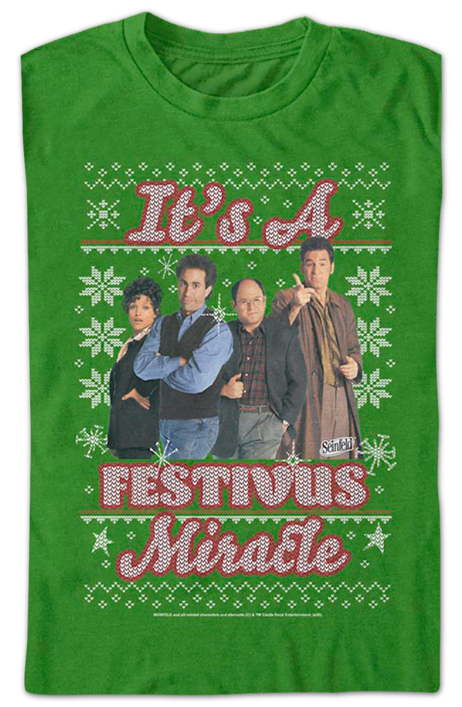 It's A Festivus Miracle Faux Ugly Sweater Seinfeld T-Shirt