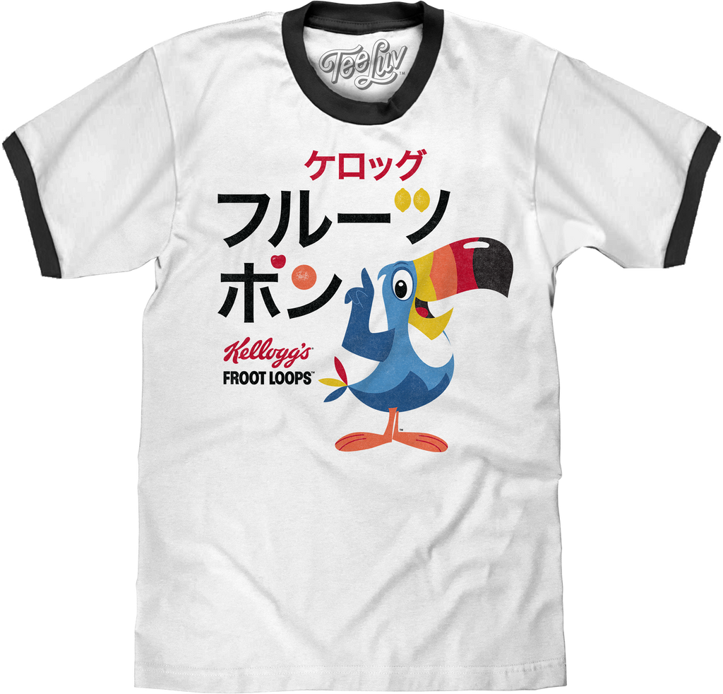 Japanese Text Froot Loops Ringer Shirt