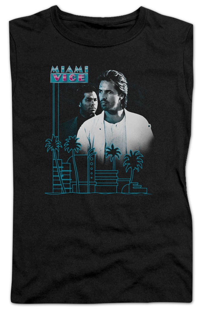 Ladies Palm Trees Miami Vice Shirt