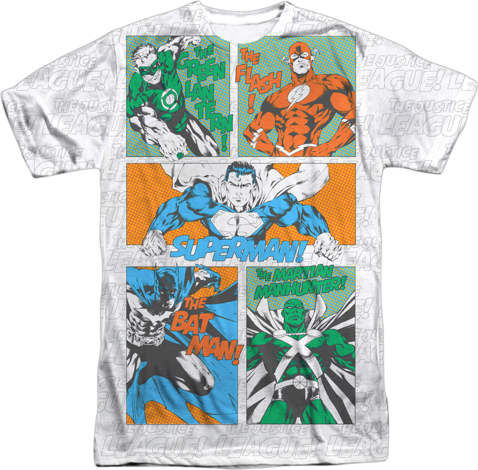 Justice League Comic Panels DC Comics T-Shirt
