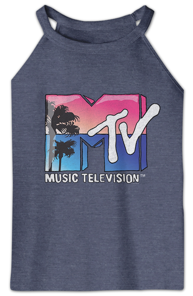Ladies Beach Logo MTV Sleeveless Rocker Tank Top