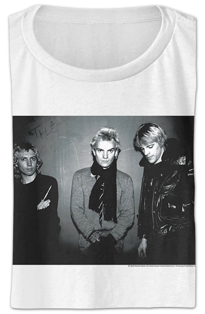 Ladies Black And White Photo The Police Crop Top
