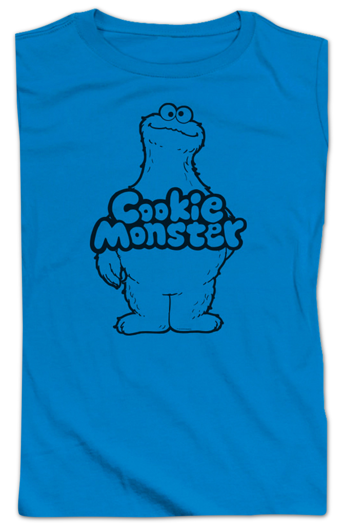 Ladies Cookie Monster Sketch Sesame Street Shirt