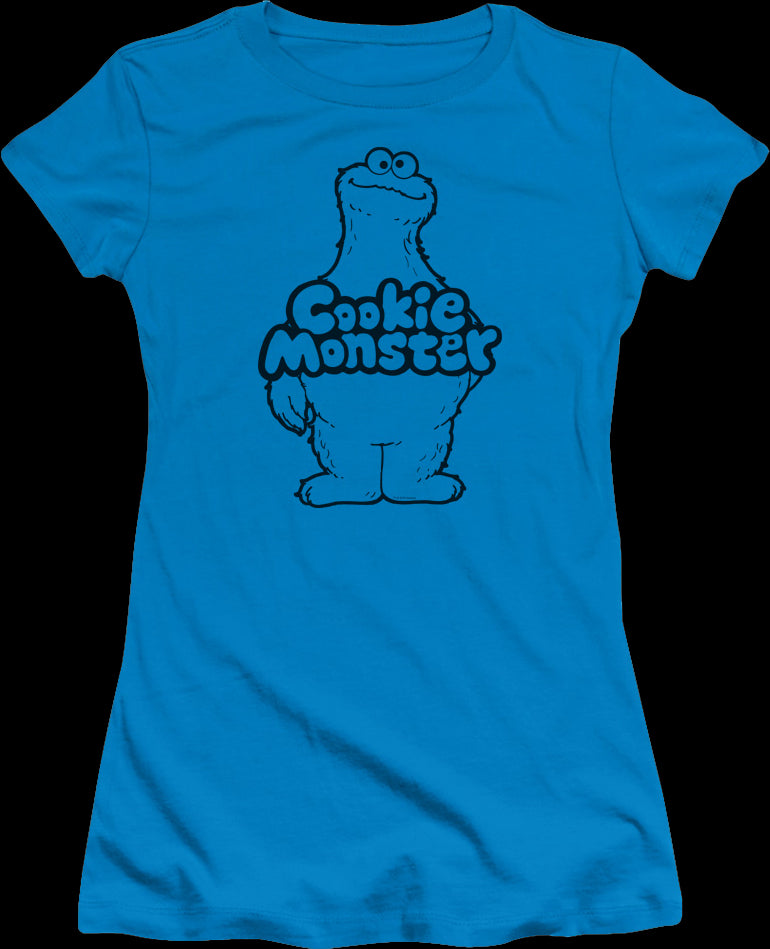 Ladies Cookie Monster Sketch Sesame Street Shirt