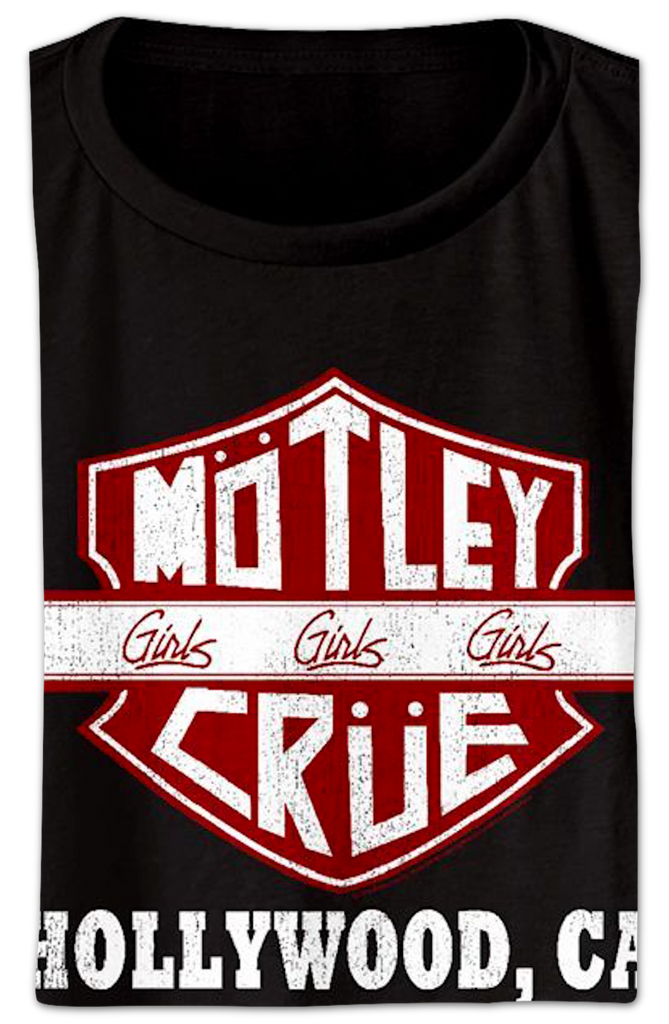 Ladies Motorcycle Logo Motley Crue Crop Top