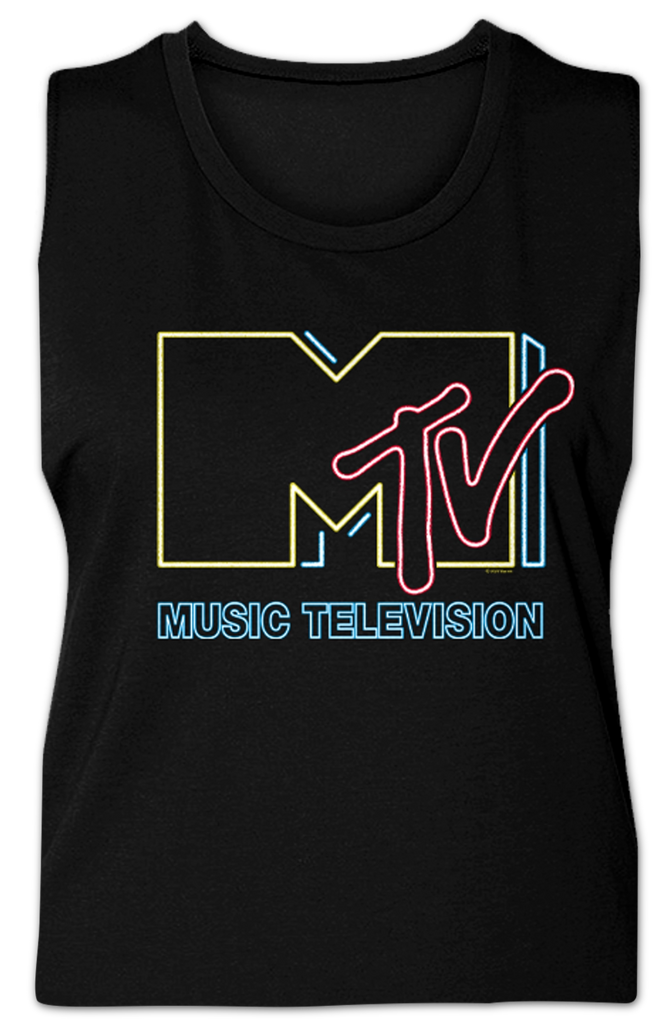 Ladies Neon Logo MTV Muscle Tank Top