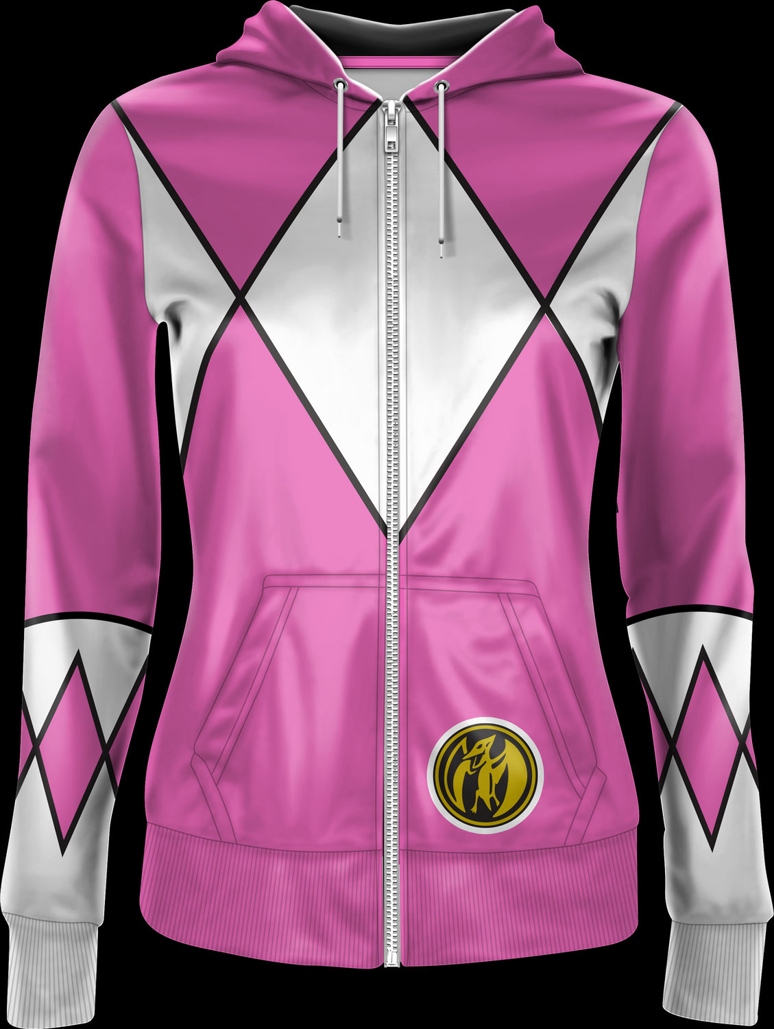 Ladies Pink Ranger Mighty Morphin Power Rangers Costume Hoodie