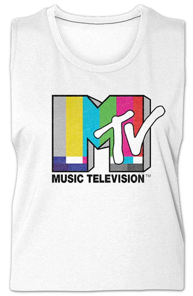Ladies Test Pattern Logo MTV Muscle Tank Top