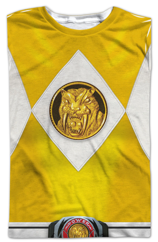 Power Rangers Ladies Yellow Ranger Sublimation Costume T-Shirt