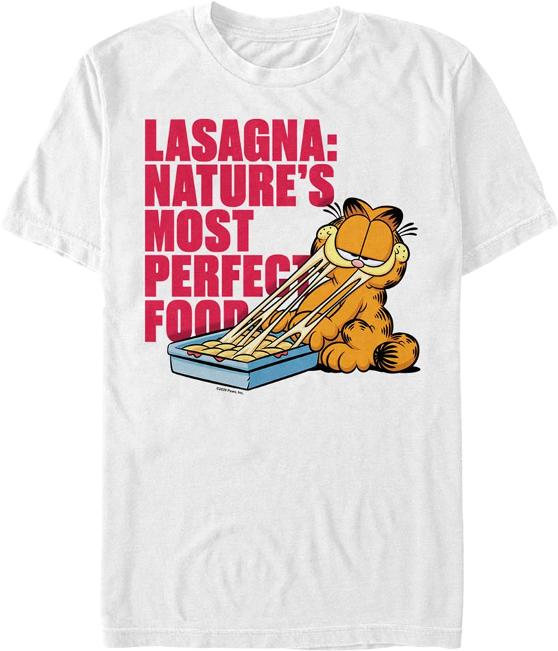 Lasagna Nature's Most Perfect Food Garfield T-Shirt