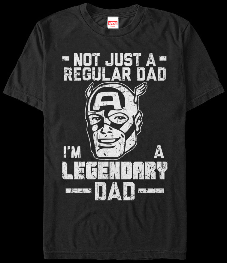 Legendary Dad Captain America T-Shirt: Marvel Mens T-Shirt