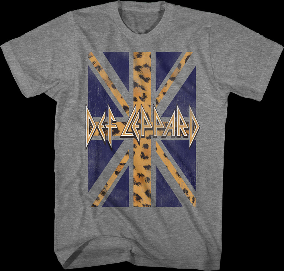 Leopard Print Flag Def Leppard T-Shirt