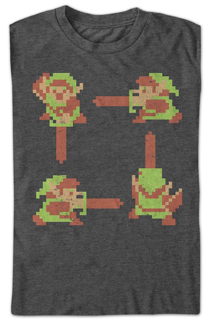 Link 8-Bit Action Poses Legend of Zelda T-Shirt
